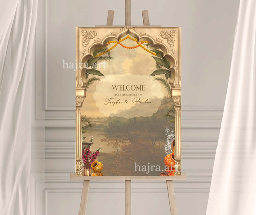Mehfil-E-Rang Text only Welcome Board | hajra-art