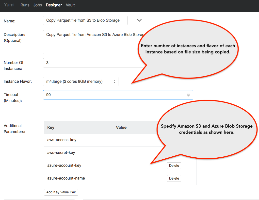 Copy Parquet file from Amazon S3 to Azure Blob Storage