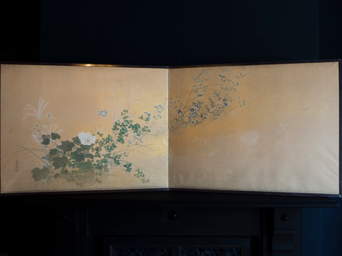 Japanese two fold Rinpa Screen | RocheCowardAntiques
