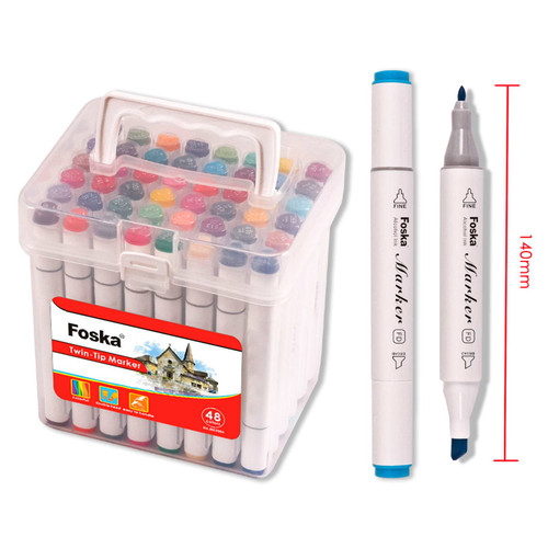 MARCADORES FOSKA DOBLE PUNTA BOX X 48 UND. | Librería UBILLUS