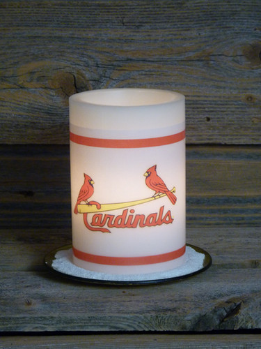 St Louis Cardinals Baseball Luminary Hurricane Candle | Candle Shop