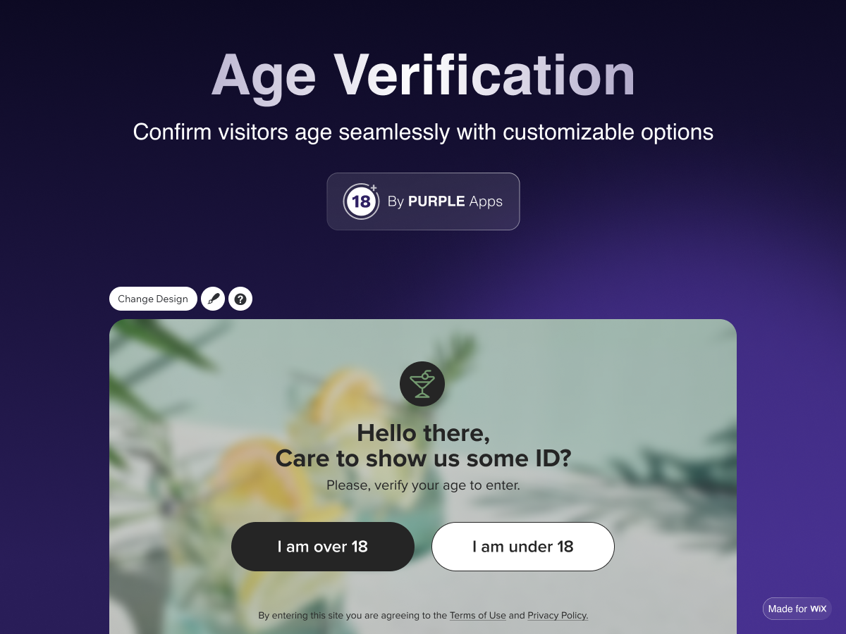 Age Verification | Wix App Market | Wix.com