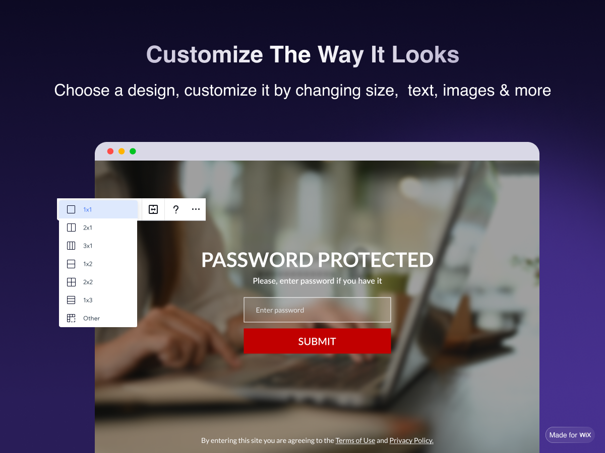 Password Protected Page | Wix App Market | Wix.com