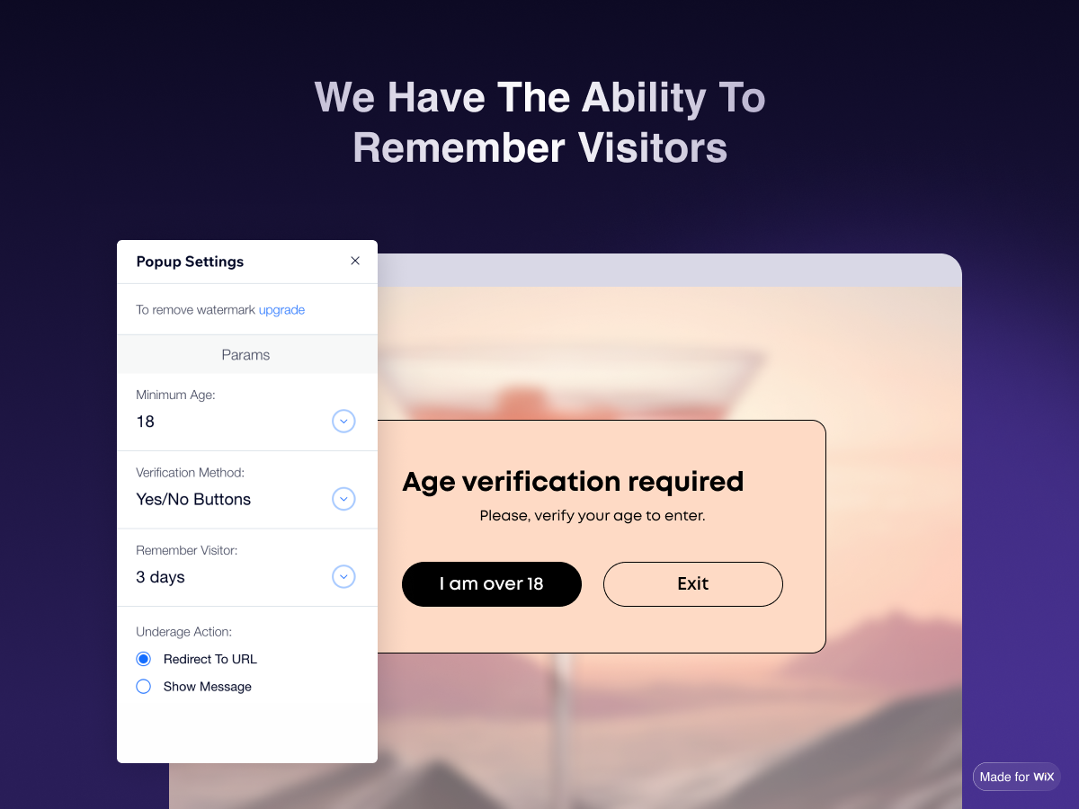 Age Verification Wix App Market