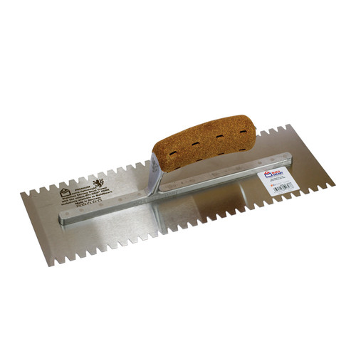 Premium Stainless Chrome Steel Finishing Trowel 8mm Notched-355x120mm ...