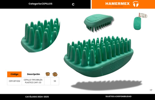 CEPILLO TIPO BRUZA PLASTICO 24Y1-33 | Hamermex
