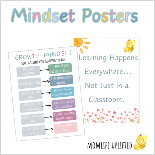 Growth Mindset Posters | Mom Life Uplifted