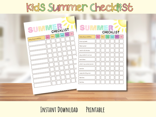 Kids Summer Checklist | Mom Life Uplifted
