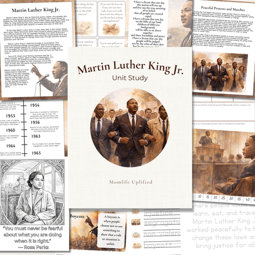 Martin Luther King Jr Unit Study for Homeschool | Black History Month ...