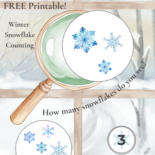 FREE Homeschool Printable Snowflake counting Activity | Mom Life Uplifted