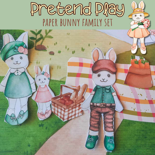 Printable Bunny Paper Dolls for Kids | Mom Life Uplifted