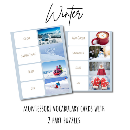 Winter Montessori Vocabulary Flashcards and 2 part puzzles | Mom Life ...
