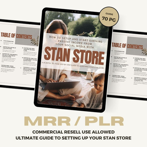 Stan store guide with MRR/ commercial use 70+ pages!! PLR digital guide ...