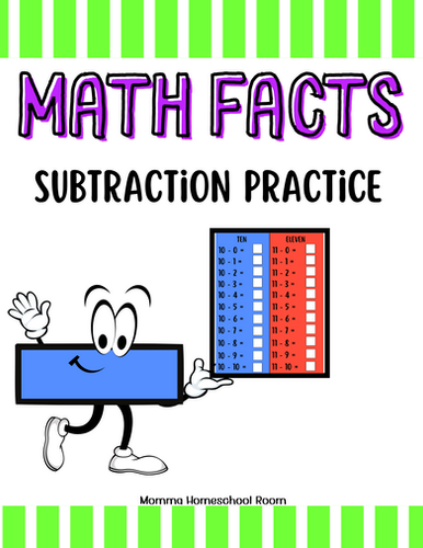 Math Fact Subtraction Practice PDF | MHR