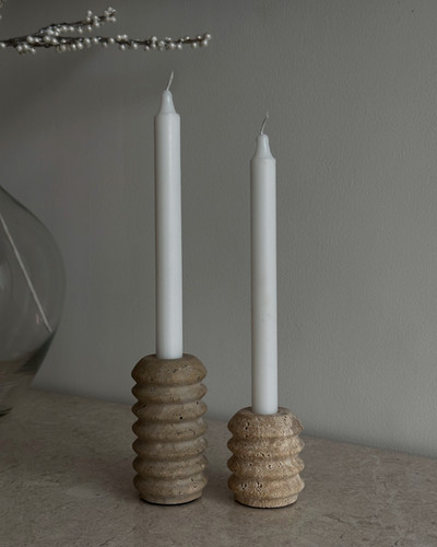 Travertine Spring Candle Holder Set | Sand & Stone