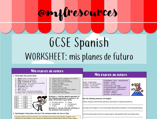 GCSE Spanish - Worksheet - Mis planes de futuro | MFL Resources