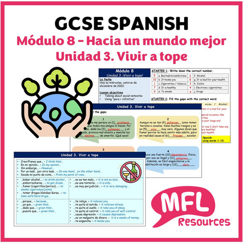 GCSE Spanish - Module 8 - Lesson for unit 3 (Vivir a tope) | MFL Resources