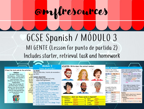 GCSE lesson - Module 3 (Mi gente) - Punto de partida 2 | MFL Resources