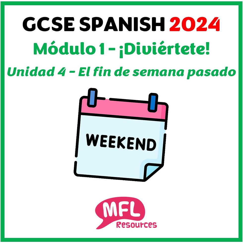 GCSE 2024 -Module 1 (¡Diviértete) - Unit 4 (El fin de semana pasado ...