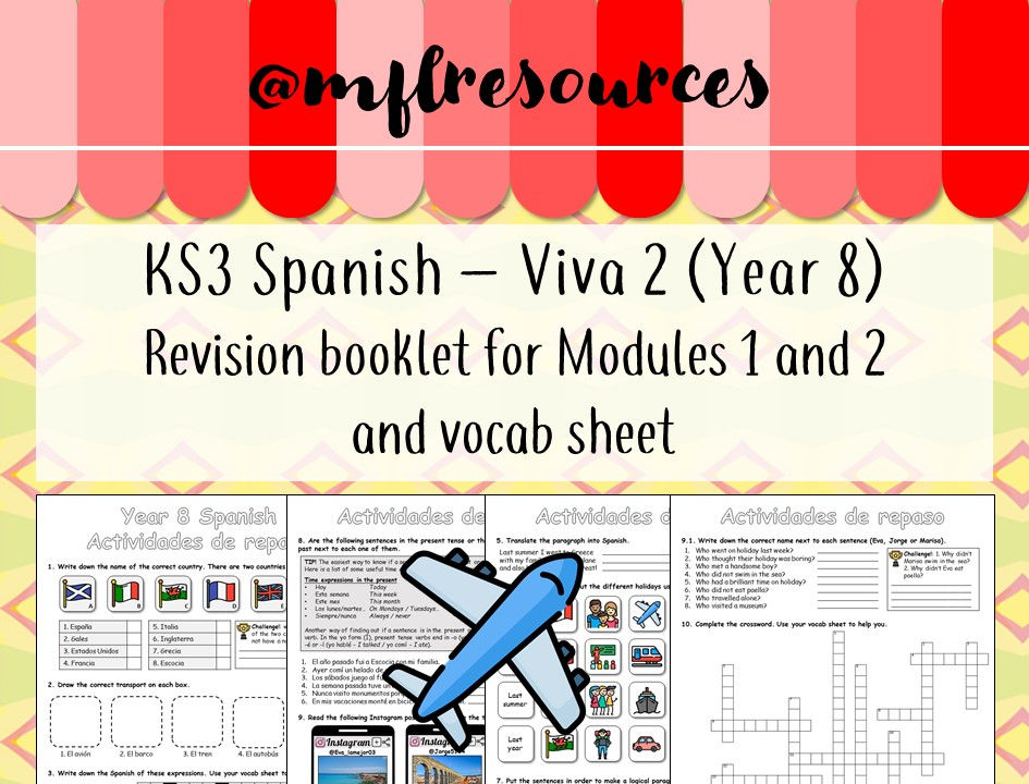 KS3 Spanish - Viva 2 (Yr8) - Revision booklet for Modules 1 and 2 | MFL ...