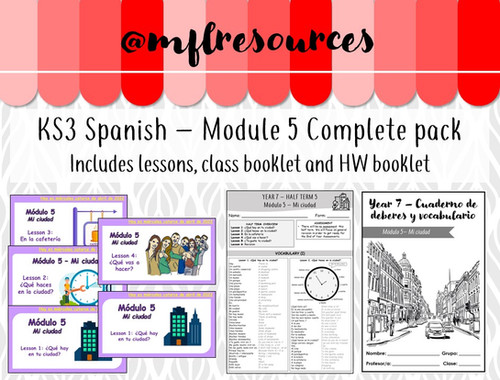 Spanish KS3 - Viva 1 - Module 5 (Mi ciudad) - Complete pack | MFL Resources