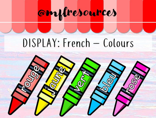 DISPLAY: Colours in French | MFL Resources