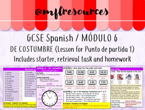 GCSE Spanish lesson - Module 6 (De costumbre) - Punto de partida 1 ...