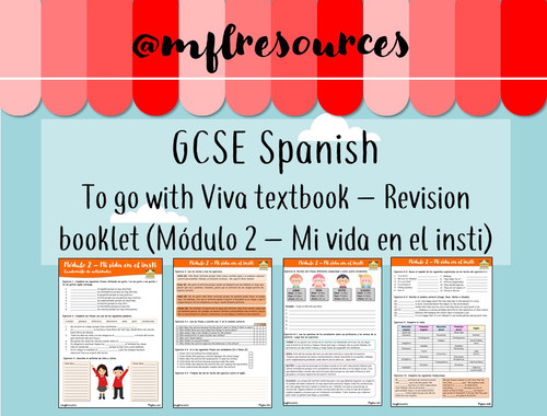 GCSE Spanish - Módulo 2 Mi vida en el insti - Revision booklet | MFL ...