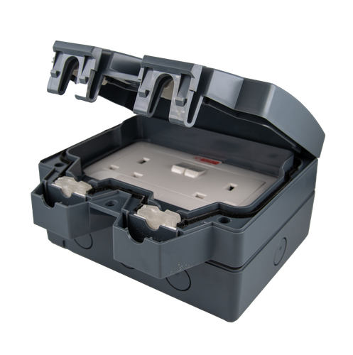 (T&J Brand) 2G 13A Switch Sculpt + 2G Weatherproof Enclosure IP6 | The ...