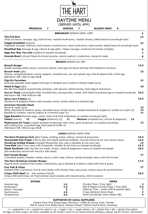 Daytime Menu | The Hart Of Hartford