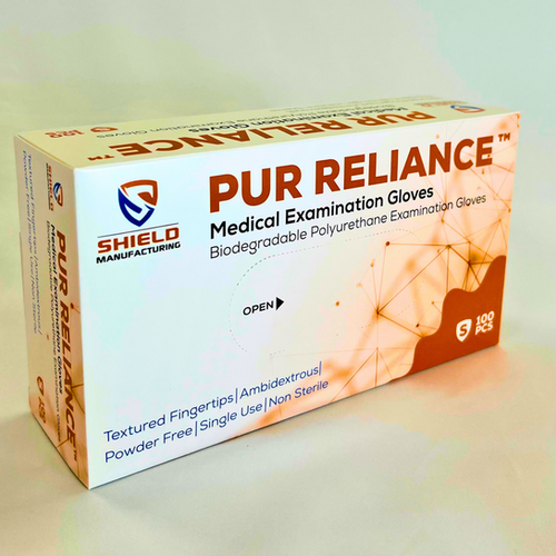 PUR Reliance Blue Examination Polyurethane Gloves | Nephron Nitrile