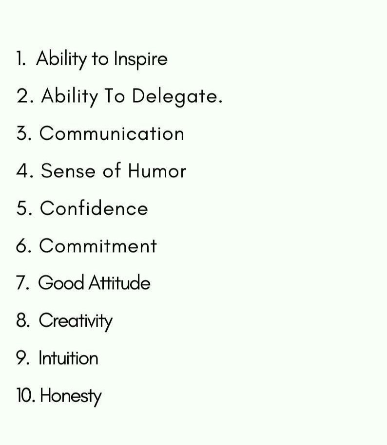 Top 10 Qualities Of A Great Leader