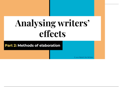 Advanced Analysis for GCSE: Elaboration Methods for Analysis | GCSE A ...