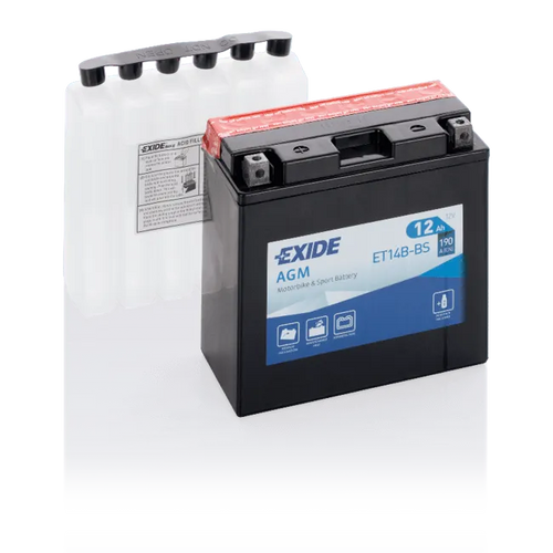 EXIDE AGM MOTORCYCLE BATTERY ETX14-BS 1 YEAR | Longton Battery Services