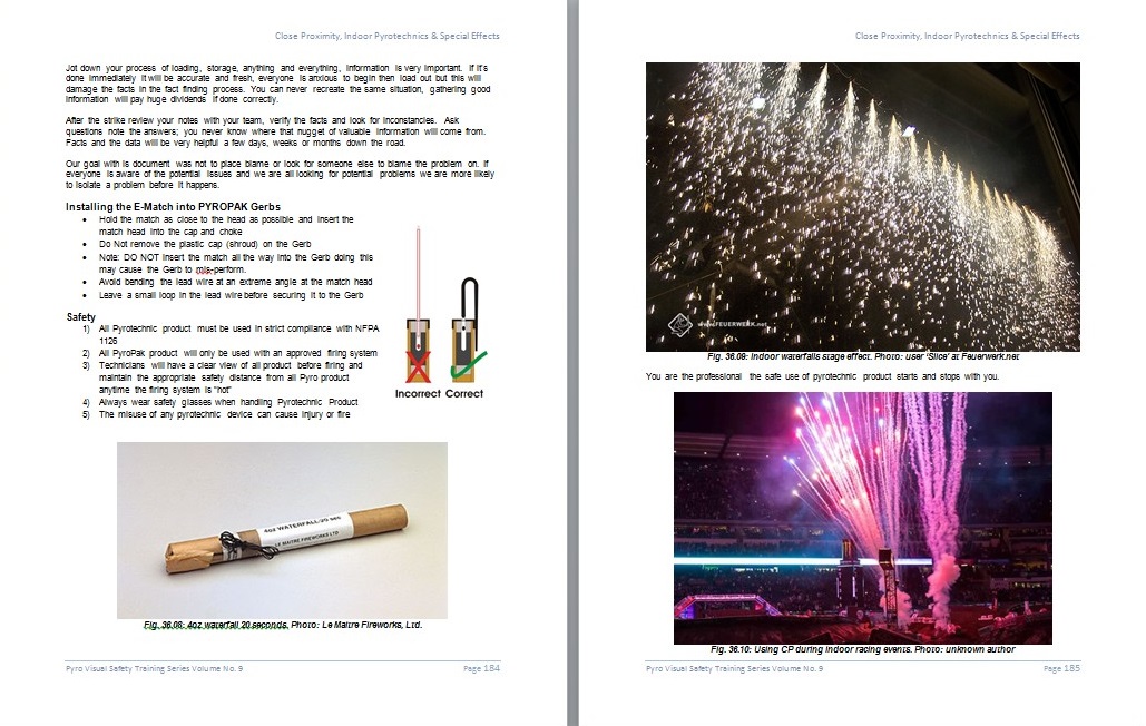 Close Proximity Indoor Pyrotechnics Fireworks Displays Training Book