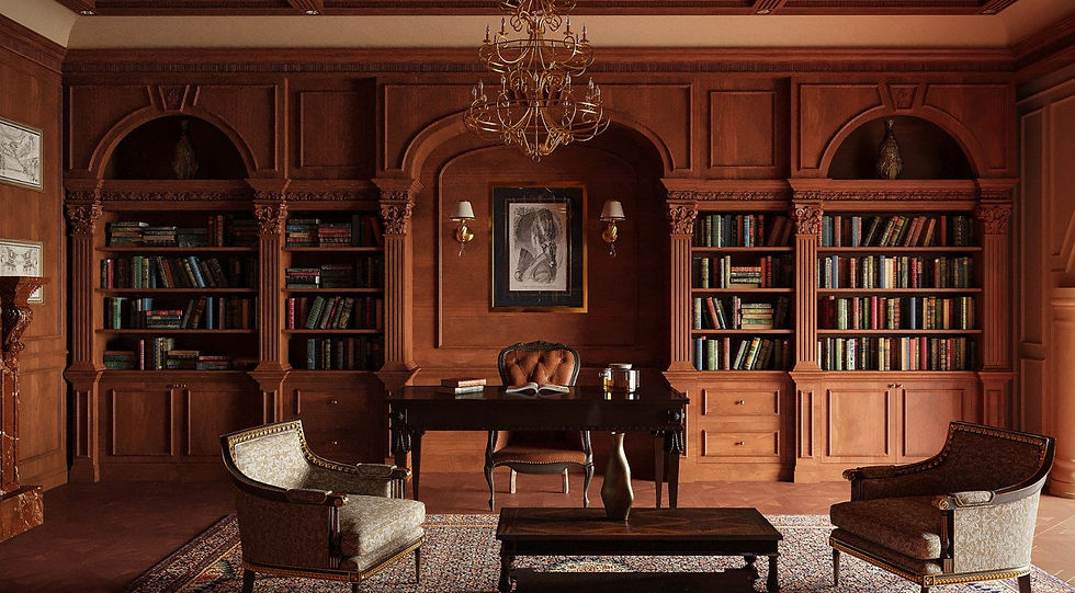 The Charm of Grand Libraries: Integrating Bookshelves and Antique ...