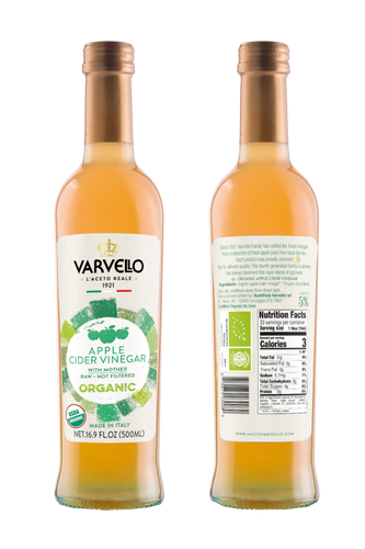 Varvello Organic Apple Cider Vinegar with Mother 500ml | Oils of Italy