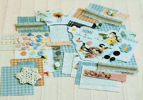 Birds Slow Stitch Fabric Collage Kit | Sharon 1