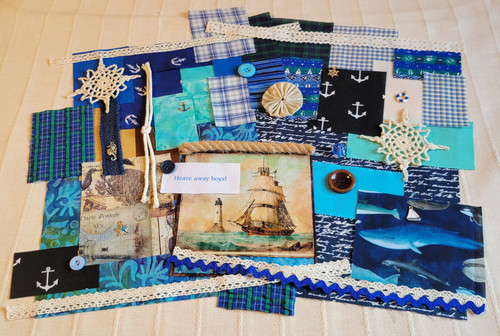 Whaler Slow Stitch Fabric Collage Kit A