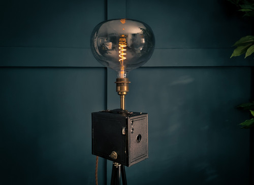 Vintage 1920s Kodak Camera Tripod Lamp Upcycled by Hand | Godwin Vintage