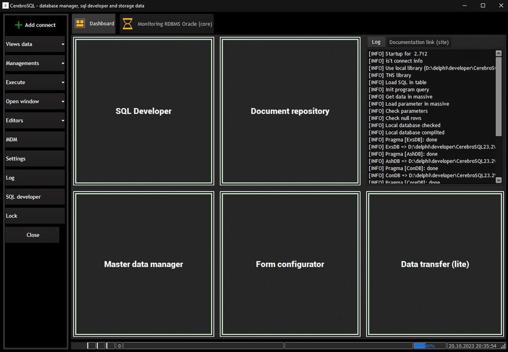 CerebroSQL main window (database monitoring) | CerebroSQL