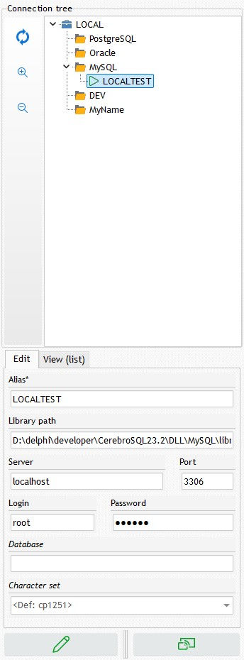 MySQL/MariaDB database connection wizard | CerebroSQL