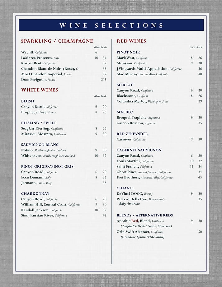 DRINK MENU | Captainsinnnj