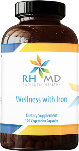 RHMD Wellness with Iron Dietary Supplement, 1000 IU Vitamin D, Immune ...