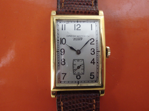 4215 ORIGINAL VINTAGE RARE BIG RECTANGULAR TISSOT-OMEGA TANK WATCH ...