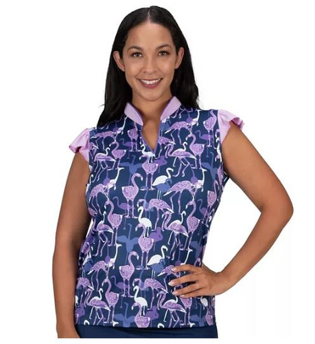 Flamingo Sleeveless Polo Nancy Lopez | Golf Girl