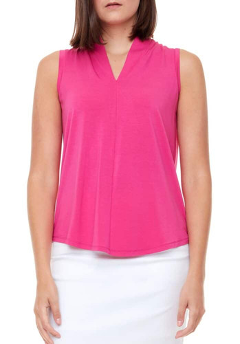 Bamboo sleeve less golf shirt- bubble gum - CLEARANCE | Golf Girl