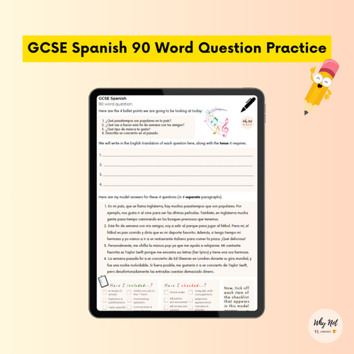 GCSE Spanish 90 Word Question Practice | Why Not Languages