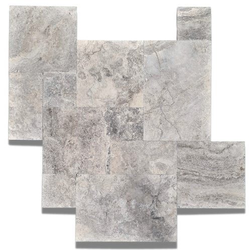 Silver | Travertine Pavers | Miami Stone Zone