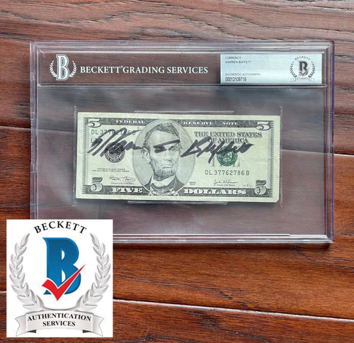 WARREN BUFFETT * BAS Beckett * AUTOGRAPH $5 Bill SIGNED * Berkshire ...